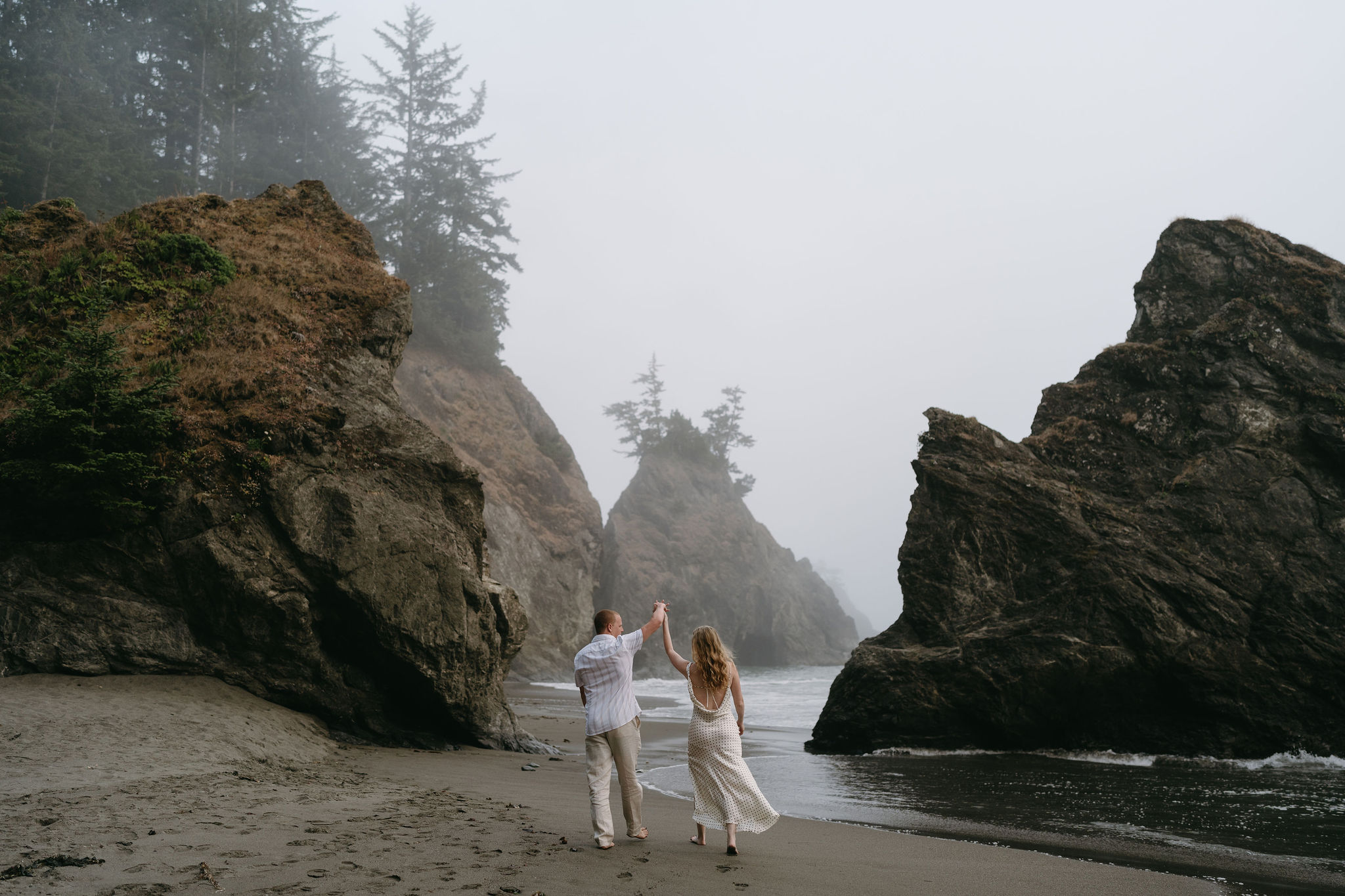 Soulful Oregon Coast Engagement Session at Secret Beach - Sydnee + Bailey